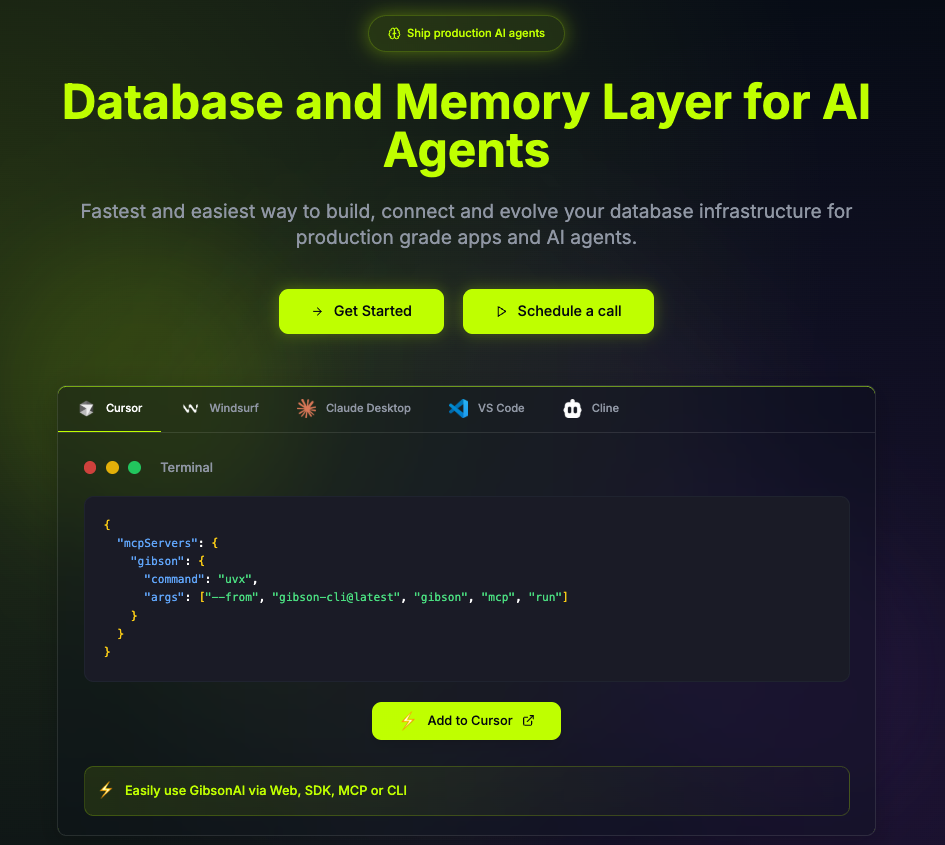 GibsonAI - The AI Data Platform